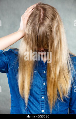 Body language. Depression and resignation concept. Young depressed ...