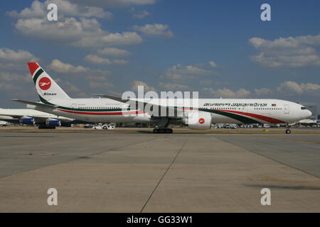 Biman Bangladesh Airlines Boeing 777-300 ER aircraft flying from the ...