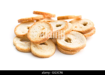 The mini bread chips isolated on white background Stock Photo - Alamy