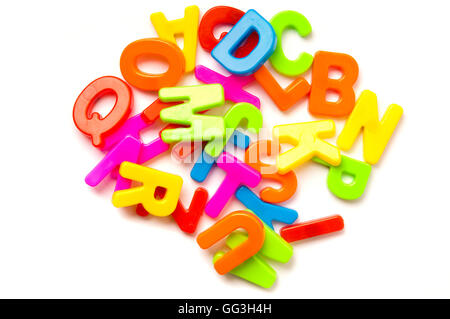 colorful plastic alphabet letters isolated Stock Photo - Alamy