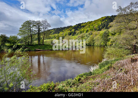 River Wye Monmouth Wales UK in the Wye Valley beautiful view from the ...