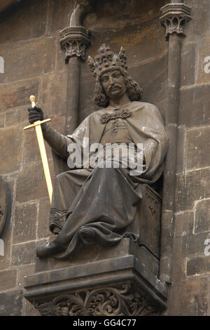 Statue of George of Podiebrad or King of Bohemia in Podebrady, Central ...