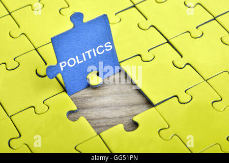 Puzzle pieces with word Politics Stock Photo - Alamy