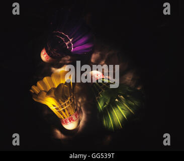 Colourful Shuttlecocks for Badminton Stock Photo - Alamy