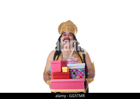 Man dressed as Raavan laughing Stock Photo - Alamy