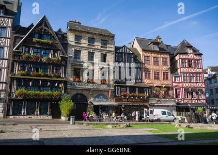 The Old Market Place, Rouen, Normandy, France, and the statue of Joan ...