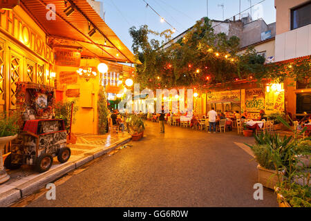 Restaurants and coffee shops in Psirri neighborhood near Heroes' square ...