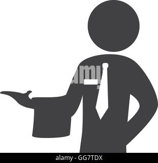 Waiter male pictogram suit person icon. Vectorg graphic Stock Vector ...