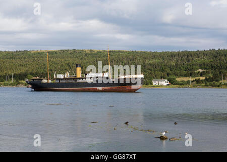 The grounded SS Kyle at Harbour Grace, Newfoundland, Canada. The ship ...