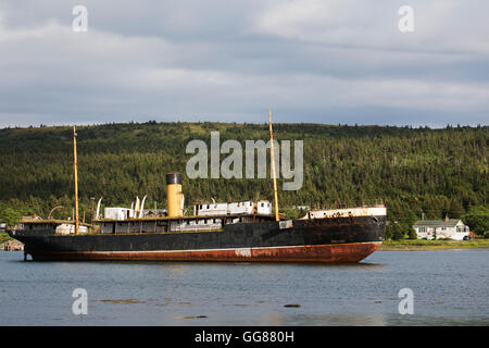 The grounded SS Kyle at Harbour Grace, Newfoundland, Canada. The ship ...