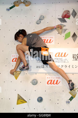 Tokyo, Japan. 9th Aug, 2016. Japan's top sport-climbing athlete Kokoro ...