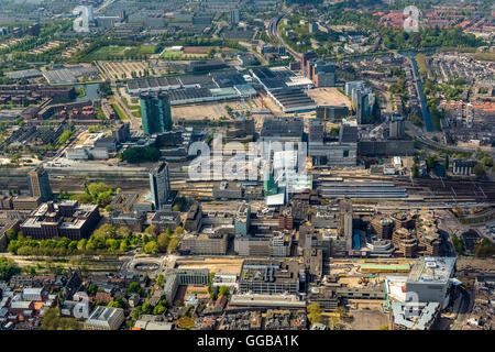 Aerial view, downtown Utrecht, overview with the Dom Tower in Utrecht ...