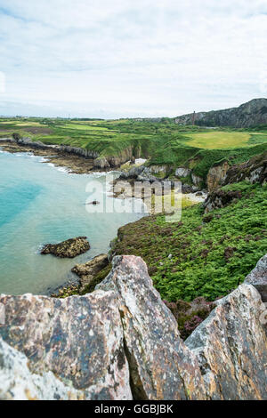 View from the coastline of the Holyhead Breakwater Country Park looking ...