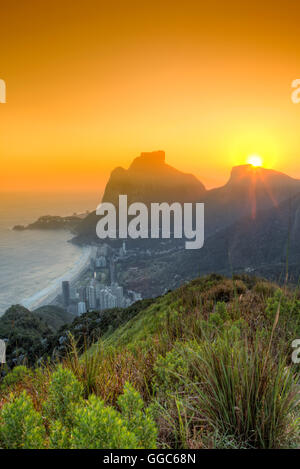 Sunset behind the mountains, Rio, Brazil Stock Photo - Alamy