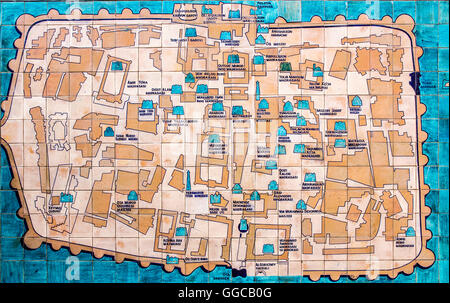 geography / travel, Uzbekistan, Khiva, city view of the historic old ...