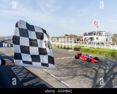1985 Beatrice Lola-Hart THL 1 at the finishing straight, Turbo Formula ...