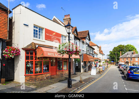 Street scene with shops at Westerham, a town in the Sevenoaks District ...