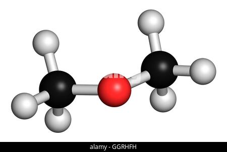 Dimethyl ether (methoxymethane, DME) molecule. Stylized skeletal Stock Photo: 122807873 - Alamy