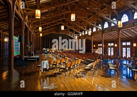 Interior of MERRILL HALL designed by JULIA MORGAN at the ASILOMAR ...