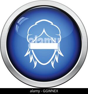 Femida head icon. Glossy button design. Vector illustration Stock ...