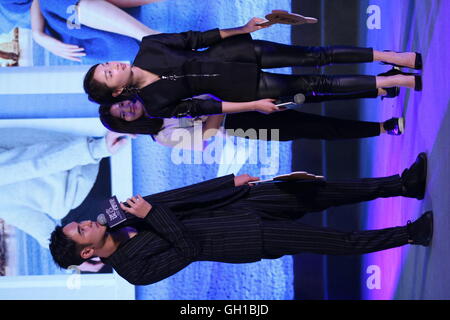 Beijing, China. 07th Aug, 2016. Jun-Ki Lee, Dongyu Zhou and Ethan Ruan ...