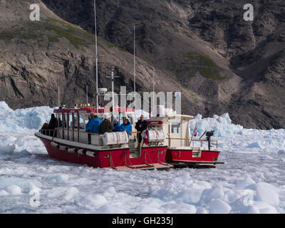 Icebergs Qooroq Ice Fjord fed from Greenland Ice Sheet glacier ...