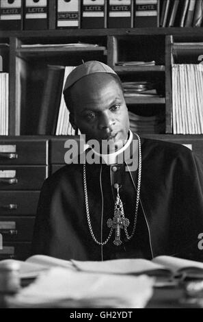 Laurean Rugambwa in his office at his church in Tanganyika (Tanzania ...