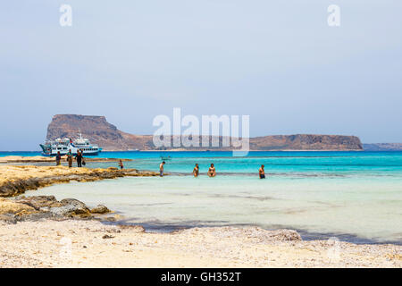 Crete, Greece - 24 May, 2016: Unidentified people sunbathing and ...