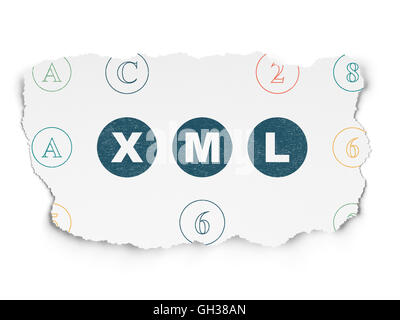 Software concept: Xml on Torn Paper background Stock Photo - Alamy