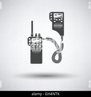 Police radio icon on gray background with round shadow. Vector ...