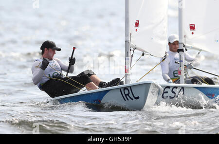 Ireland's Finn Lynch in action during the Men's Laser Race 01 held at ...