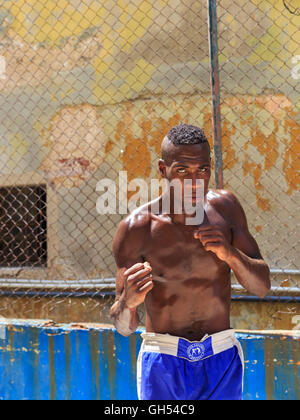 Young boxer training at the famous Gimnasio de Boxeo Rafael Trejo ...