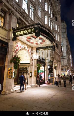 Simpson's-in-the-Strand, famous British restaurant in London Stock ...