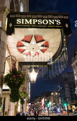 Simpson's-in-the-Strand, famous British restaurant in London Stock ...