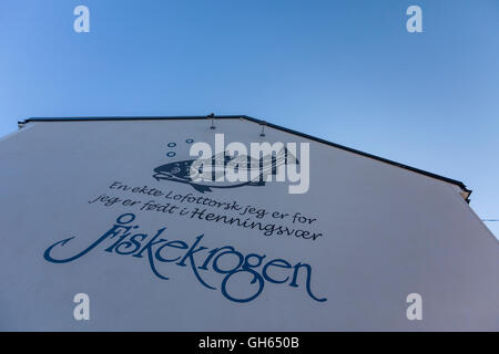 Fiskekrogen restaurant, Henningsvaer, Lofoten Islands, Norway Stock ...