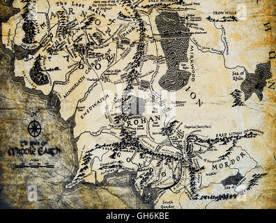 Map of Mordor from the Lord of the Rings by JRR Tolkien Stock Photo - Alamy