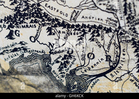 Map of Mordor from the Lord of the Rings by JRR Tolkien Stock Photo - Alamy