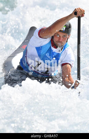 Matej BENUS of Slovakia competes in the Men's Canoe (C1) semifinals ...