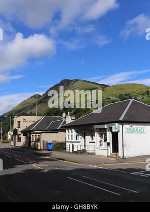 Menstrie street scene and Ochil Hills Clackmannanshire Scotland ...