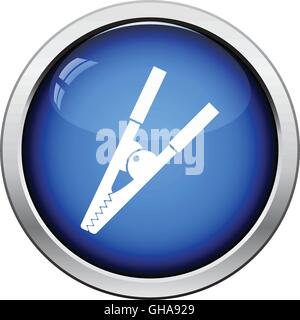 Crocodile clip icon. Glossy button design. Vector illustration Stock ...