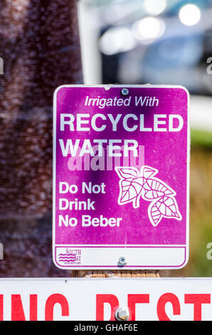 Recycled Water Do Not Drink Water Warning Sign Stock Photo - Alamy