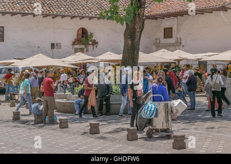 CUENCA, ECUADOR, NOVEMBER - 2015 - People at traditional street at the ...