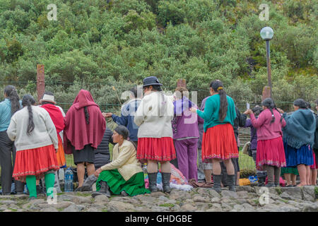 CUENCA, ECUADOR, OCTOBER - 2015 - Group of native ecuadorian catholic ...
