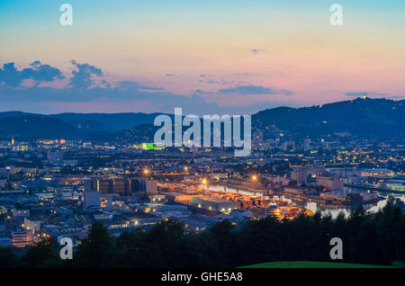Linz: view from the slopes of Mount Pfenningberg on the premises of ...