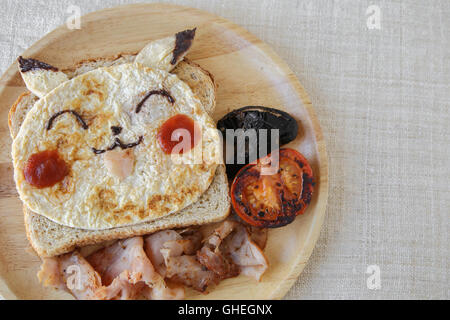 Pokemon inspired homemade breakfast for kids, copy space background ...