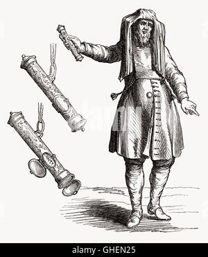 18th century. Jews in traditional dress. Three of them are marked by a ...