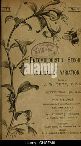 'The Entomologist's Record and Journal of Variation' (1892) is a ...