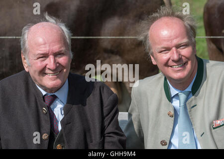 Businessmen Claus Hipp (l) and his son Stefan Hipp, pictured at ...