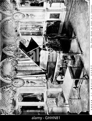 This collection of interior illustrations from 1915 presents detailed ...