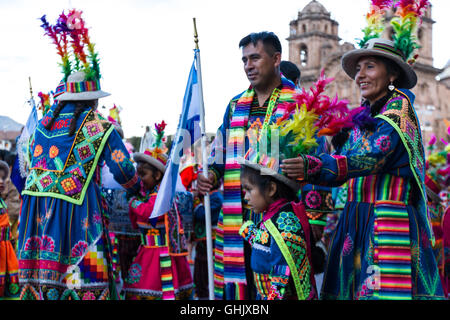 Cusco, Peru - May 13: Native people of Cusco dressed in colorful ...